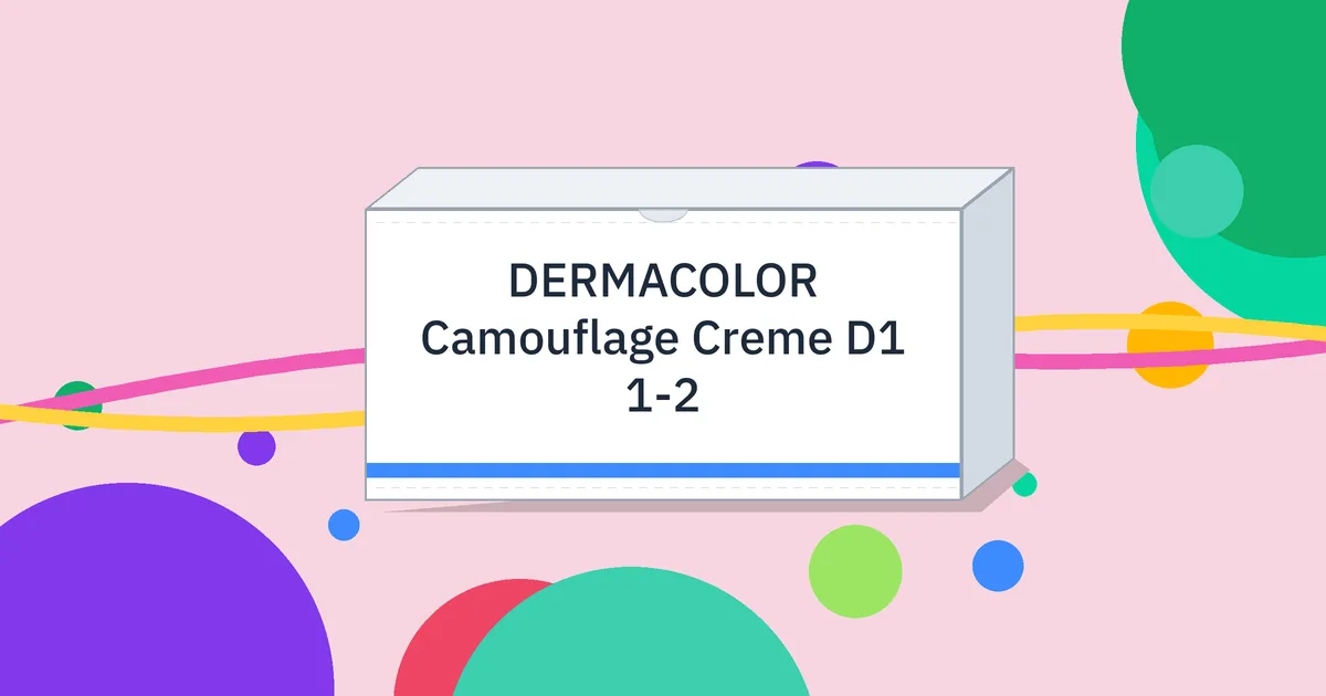 Symbolbild: Packung mit der Aufschrift DERMACOLOR Camouflage Creme D1 1-2 (PZN 15819160) – Verfügbarkeit und Bezug in Apotheken in Frankfurt am Main