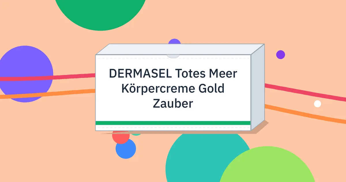 Symbolbild: Packung mit der Aufschrift DERMASEL Totes Meer Körpercreme Gold Zauber (PZN 18053149) – Verfügbarkeit und Bezug in Apotheken in Frankfurt am Main