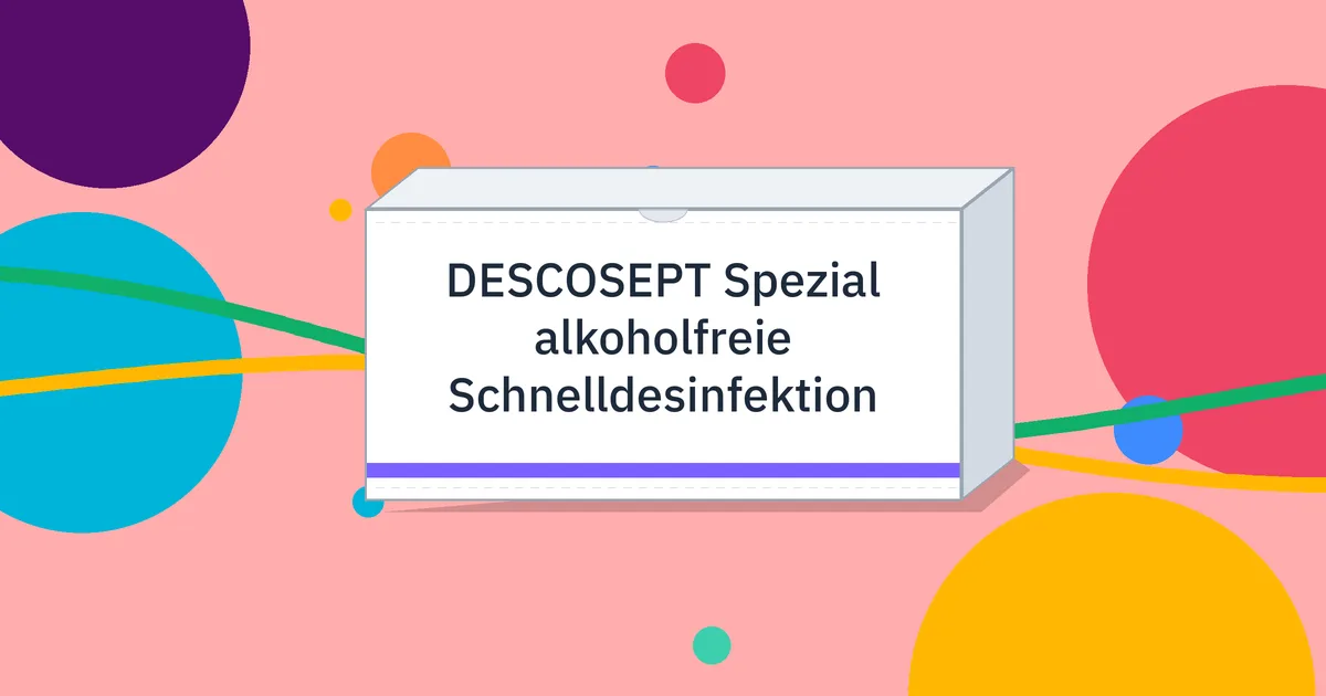 Symbolbild: Packung mit der Aufschrift DESCOSEPT Spezial alkoholfreie Schnelldesinfektion (PZN 14334621) – Verfügbarkeit und Bezug in Apotheken in Frankfurt am Main