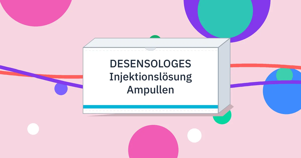 Symbolbild: Packung mit der Aufschrift DESENSOLOGES Injektionslösung Ampullen (PZN 12339689) – Verfügbarkeit und Bezug in Apotheken in Frankfurt am Main