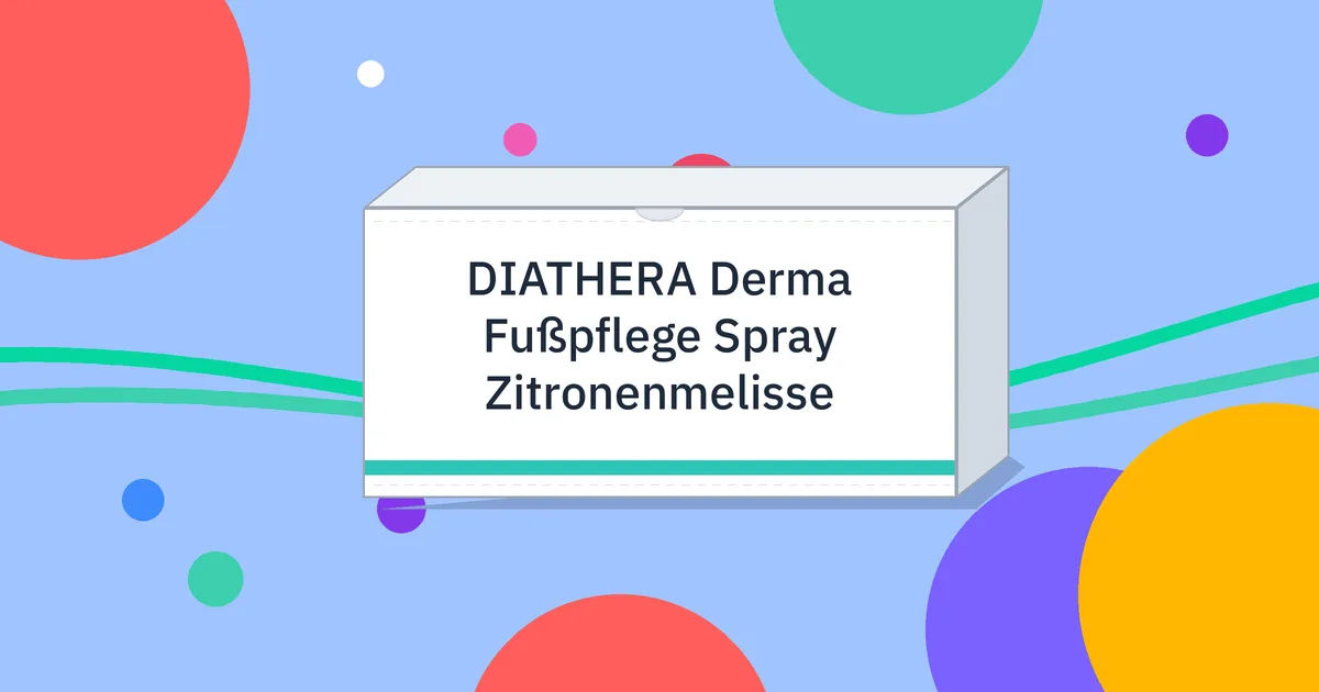 Symbolbild: Packung mit der Aufschrift DIATHERA Derma Fußpflege Spray Zitronenmelisse (PZN 20833914) – Verfügbarkeit und Bezug in Apotheken in Frankfurt am Main