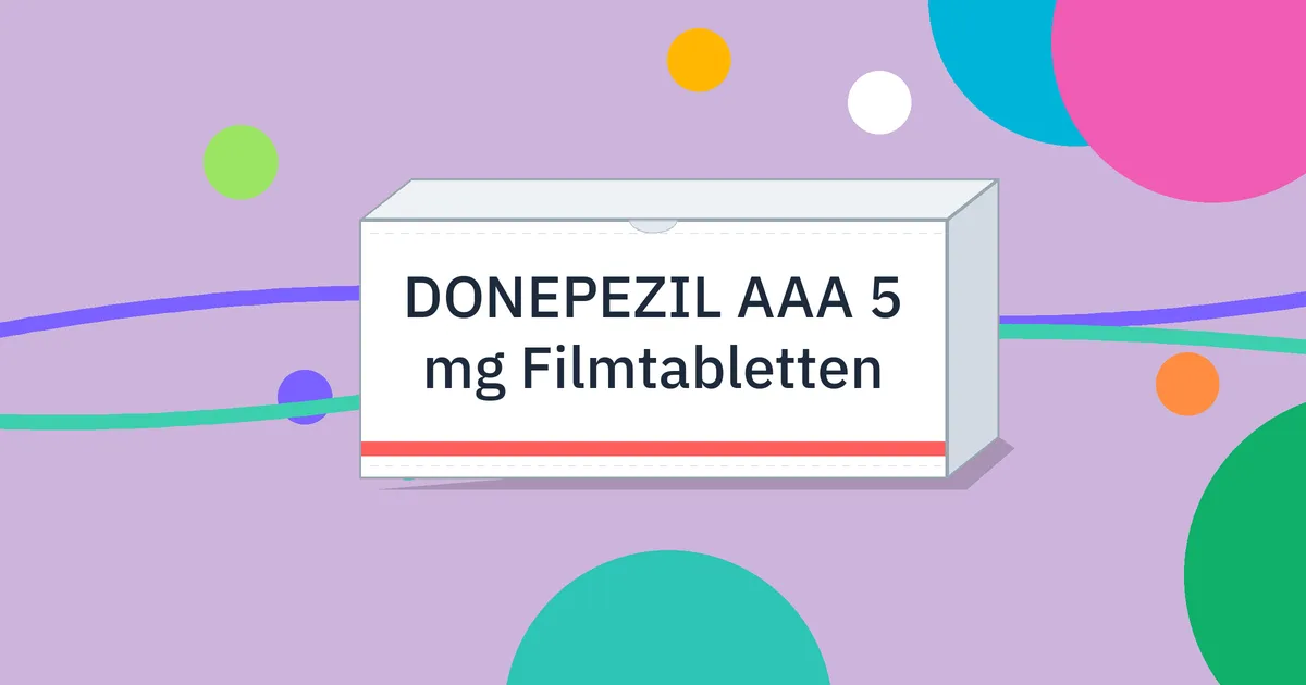 Symbolbild: Packung mit der Aufschrift DONEPEZIL AAA 5 mg Filmtabletten (PZN 08878883) – Verfügbarkeit und Bezug in Apotheken in Frankfurt am Main