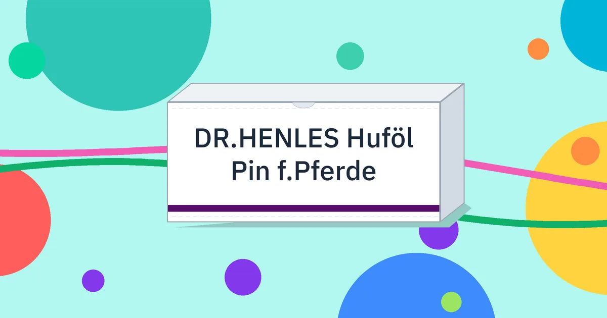 Symbolbild: Packung mit der Aufschrift DR.HENLES Huföl Pin f.Pferde (PZN 16038140) – Verfügbarkeit und Bezug in Apotheken in Frankfurt am Main