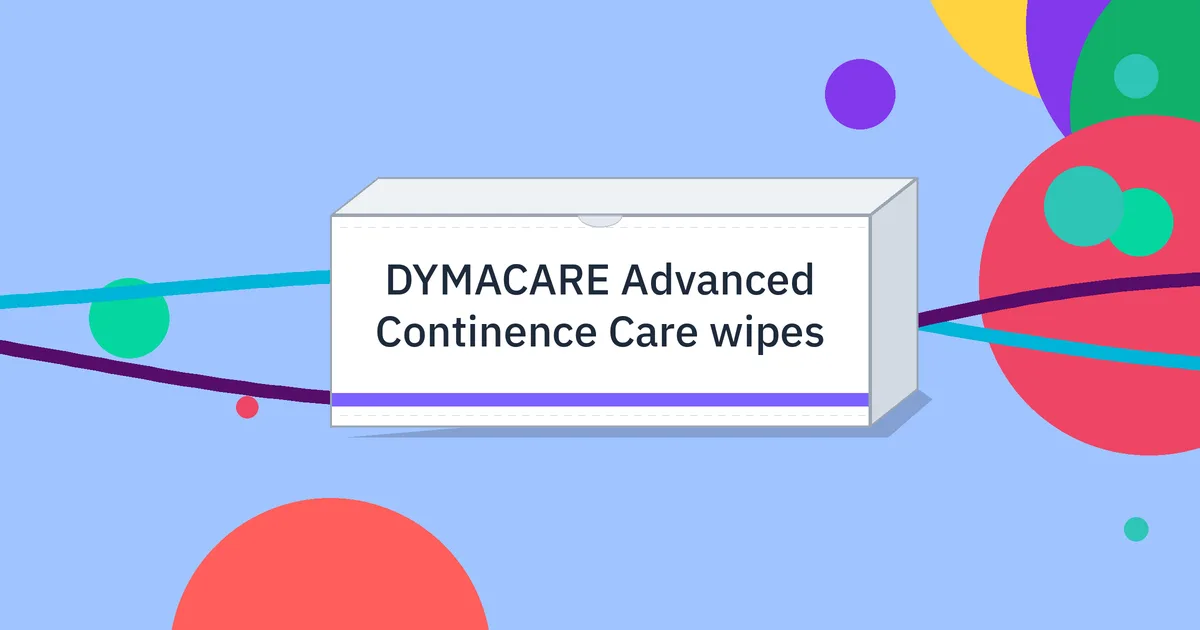 Symbolbild: Packung mit der Aufschrift DYMACARE Advanced Continence Care wipes (PZN 18139603) – Verfügbarkeit und Bezug in Apotheken in Frankfurt am Main