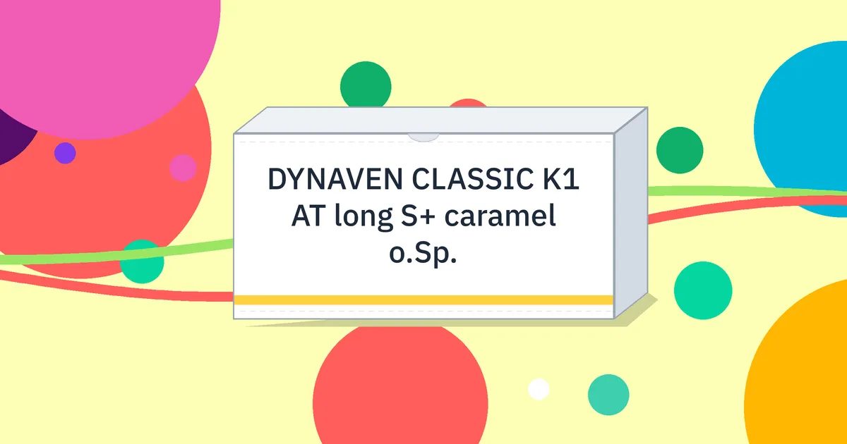 Symbolbild: Packung mit der Aufschrift DYNAVEN CLASSIC K1 AT long S+ caramel o.Sp. (PZN 18416149) – Verfügbarkeit und Bezug in Apotheken in Frankfurt am Main