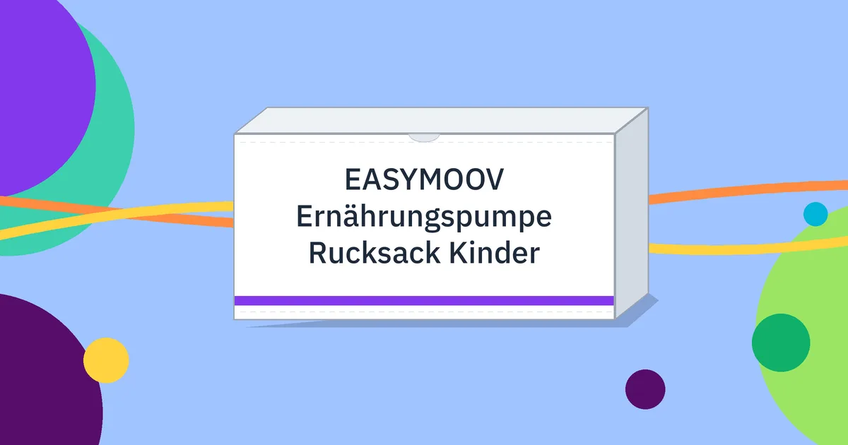 Symbolbild: Packung mit der Aufschrift EASYMOOV Ernährungspumpe Rucksack Kinder (PZN 13361202) – Verfügbarkeit und Bezug in Apotheken in Frankfurt am Main