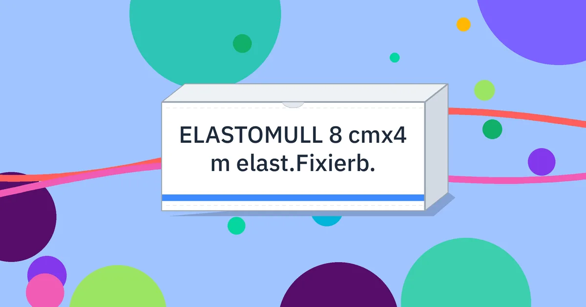 Symbolbild: Packung mit der Aufschrift ELASTOMULL 8 cmx4 m elast.Fixierb. (PZN 04720889) – Verfügbarkeit und Bezug in Apotheken in Frankfurt am Main