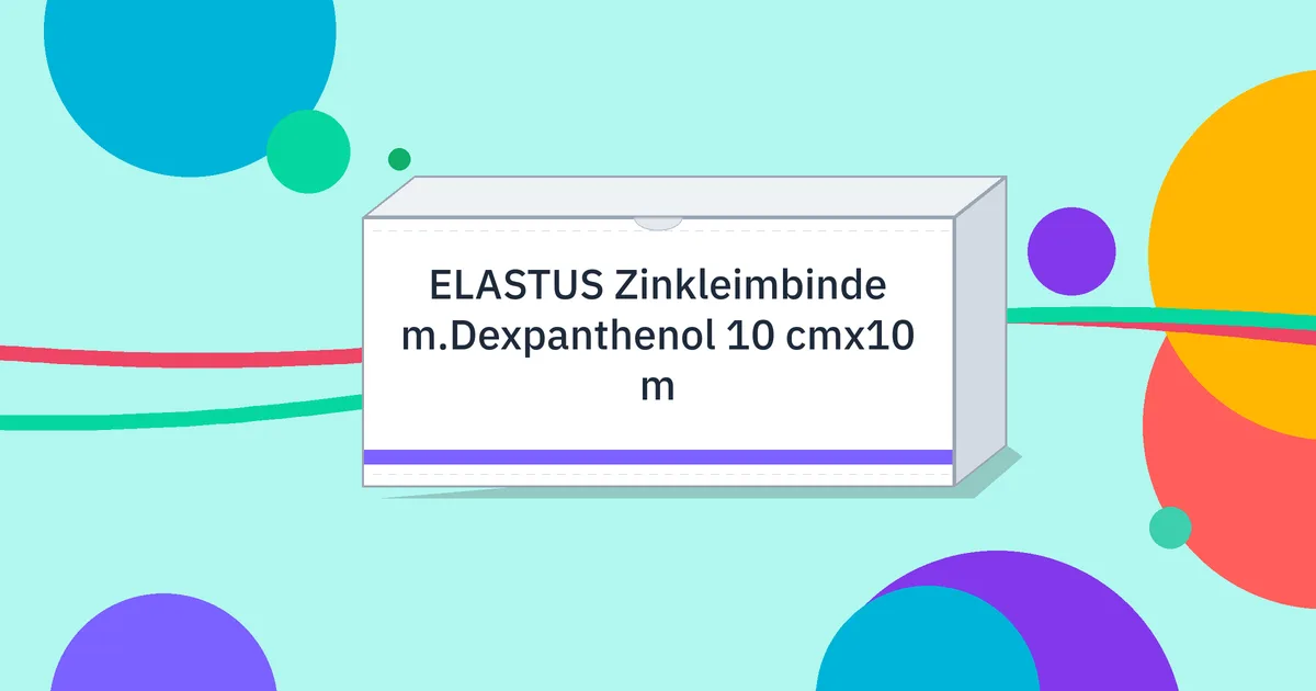 Symbolbild: Packung mit der Aufschrift ELASTUS Zinkleimbinde m.Dexpanthenol 10 cmx10 m (PZN 11554285) – Verfügbarkeit und Bezug in Apotheken in Frankfurt am Main