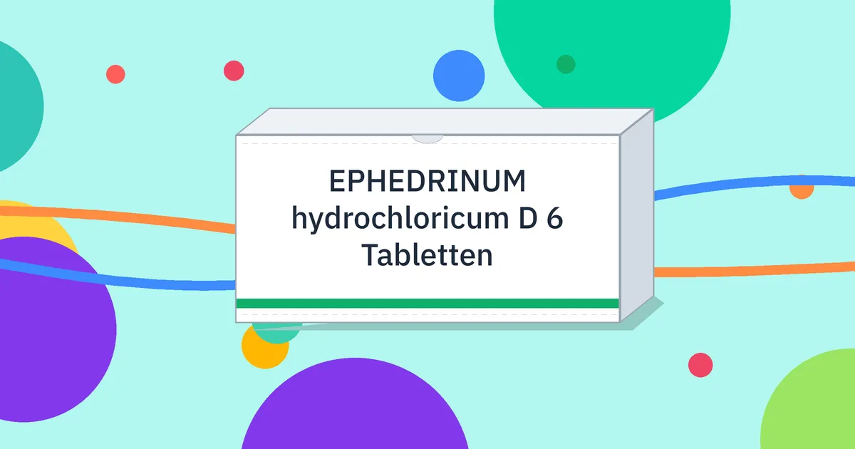 Symbolbild: Packung mit der Aufschrift EPHEDRINUM hydrochloricum D 6 Tabletten (PZN 07167134) – Verfügbarkeit und Bezug in Apotheken in Frankfurt am Main