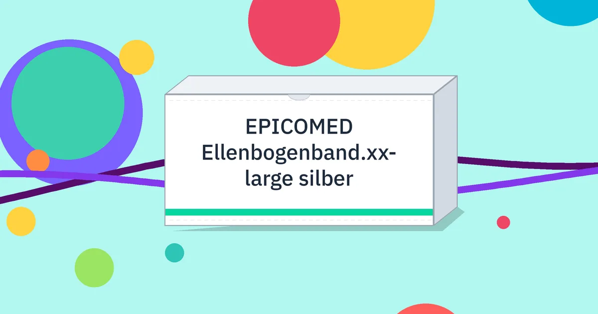 Symbolbild: Packung mit der Aufschrift EPICOMED Ellenbogenband.xx-large silber (PZN 15314508) – Verfügbarkeit und Bezug in Apotheken in Frankfurt am Main
