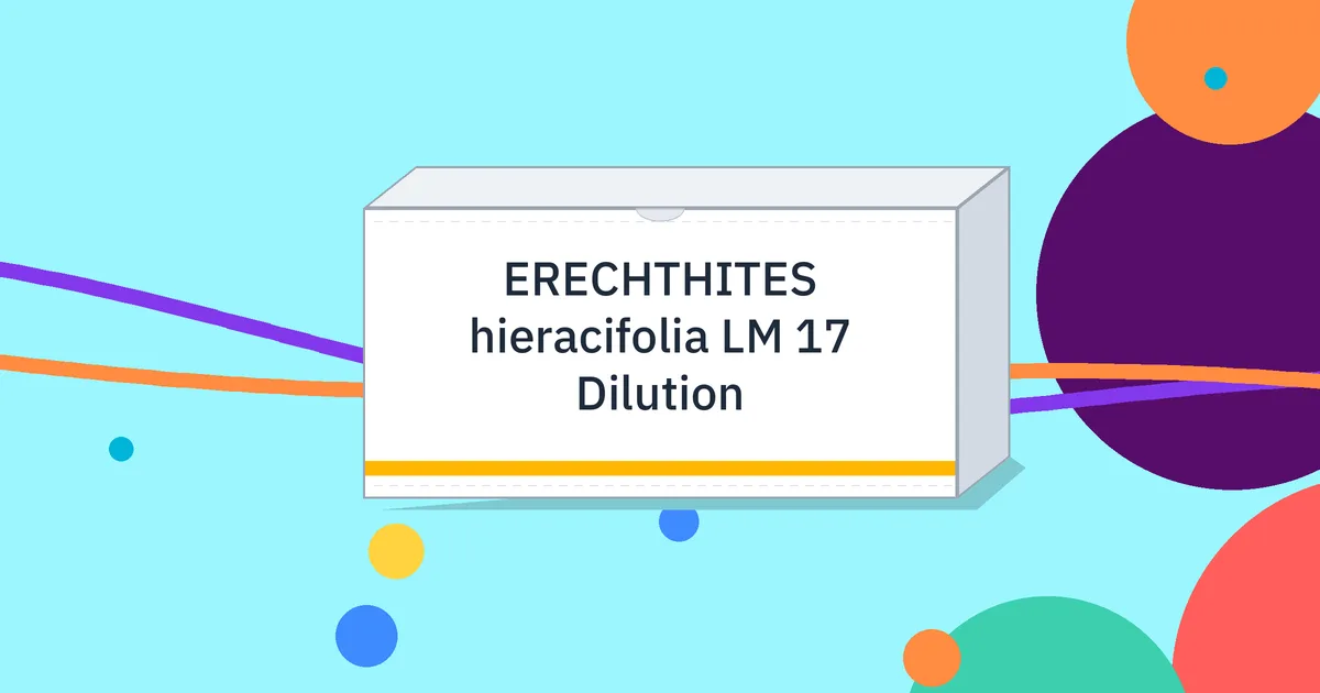 Symbolbild: Packung mit der Aufschrift ERECHTHITES hieracifolia LM 17 Dilution (PZN 13474403) – Verfügbarkeit und Bezug in Apotheken in Frankfurt am Main