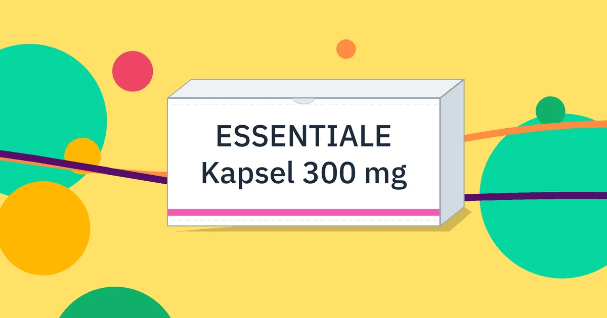Symbolbild: Packung mit der Aufschrift ESSENTIALE Kapsel 300 mg (PZN 18909165) – Verfügbarkeit und Bezug in Apotheken in Frankfurt am Main