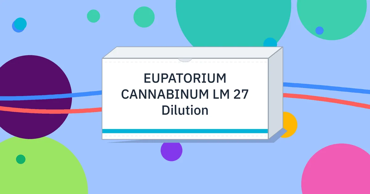 Symbolbild: Packung mit der Aufschrift EUPATORIUM CANNABINUM LM 27 Dilution (PZN 12845955) – Verfügbarkeit und Bezug in Apotheken in Frankfurt am Main