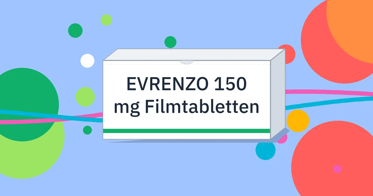 Symbolbild: Packung mit der Aufschrift EVRENZO 150 mg Filmtabletten (PZN 20410929) – Verfügbarkeit und Bezug in Apotheken in Frankfurt am Main