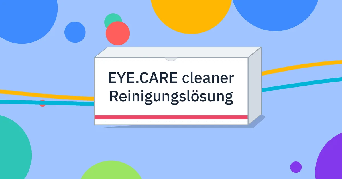 Symbolbild: Packung mit der Aufschrift EYE.CARE cleaner Reinigungslösung (PZN 20196258) – Verfügbarkeit und Bezug in Apotheken in Frankfurt am Main