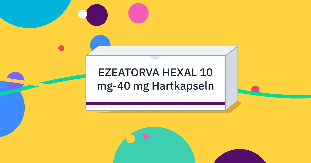 Symbolbild: Packung mit der Aufschrift EZEATORVA HEXAL 10 mg-40 mg Hartkapseln (PZN 16891194) – Verfügbarkeit und Bezug in Apotheken in Frankfurt am Main