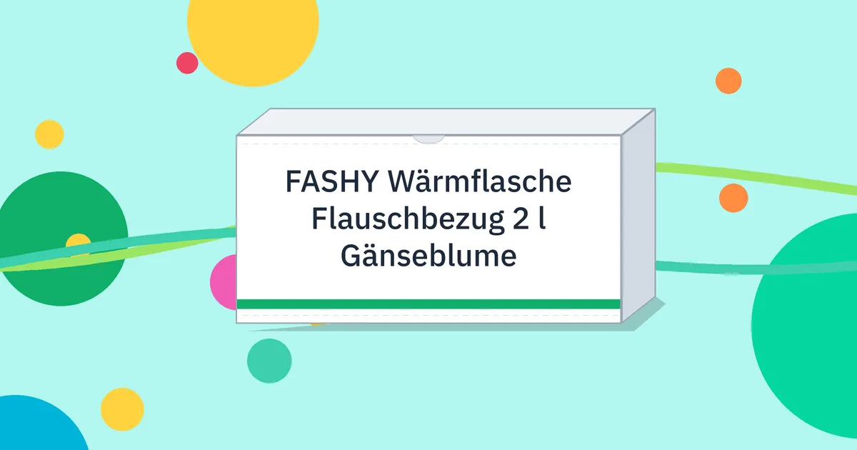 Symbolbild: Packung mit der Aufschrift FASHY Wärmflasche Flauschbezug 2 l Gänseblume (PZN 19137210) – Verfügbarkeit und Bezug in Apotheken in Frankfurt am Main