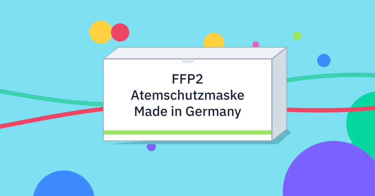 Symbolbild: Packung mit der Aufschrift FFP2 Atemschutzmaske Made in Germany (PZN 18259566) – Verfügbarkeit und Bezug in Apotheken in Frankfurt am Main