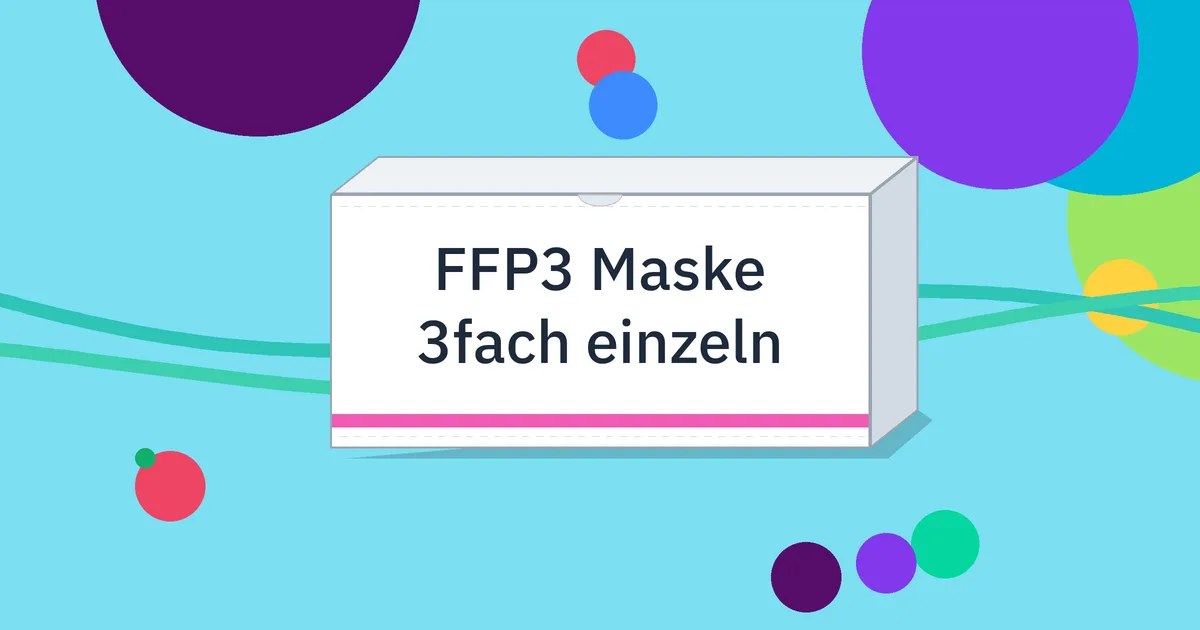 Symbolbild: Packung mit der Aufschrift FFP3 Maske 3fach einzeln (PZN 20206146) – Verfügbarkeit und Bezug in Apotheken in Frankfurt am Main
