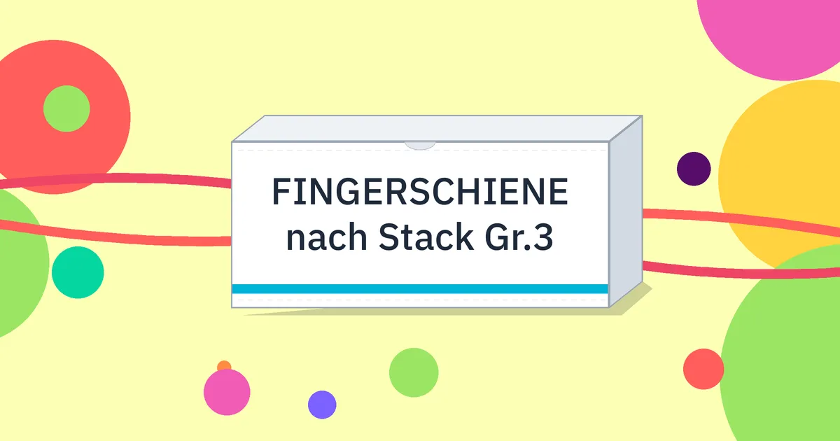 Symbolbild: Packung mit der Aufschrift FINGERSCHIENE nach Stack Gr.3 (PZN 02693036) – Verfügbarkeit und Bezug in Apotheken in Frankfurt am Main