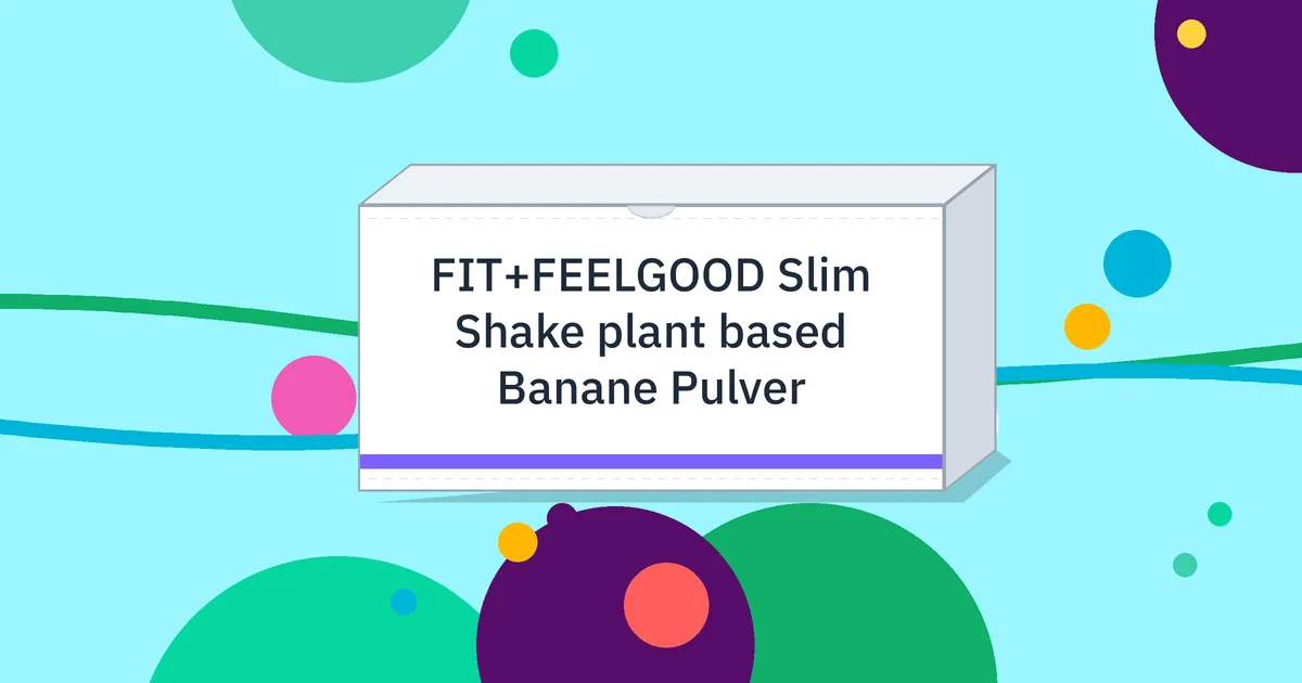 Symbolbild: Packung mit der Aufschrift FIT+FEELGOOD Slim Shake plant based Banane Pulver (PZN 18212903) – Verfügbarkeit und Bezug in Apotheken in Frankfurt am Main