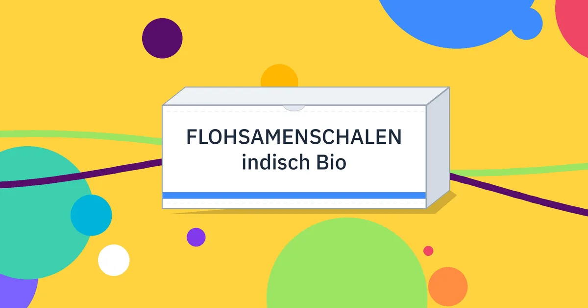 Symbolbild: Packung mit der Aufschrift FLOHSAMENSCHALEN indisch Bio (PZN 12440945) – Verfügbarkeit und Bezug in Apotheken in Frankfurt am Main