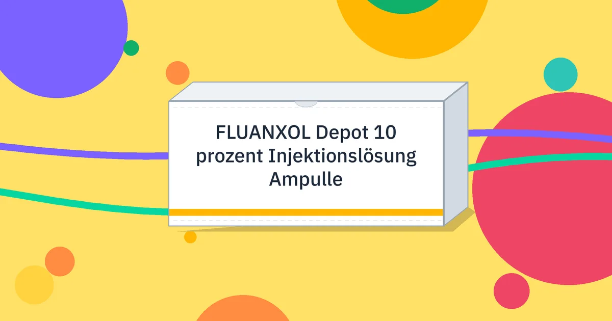 Symbolbild: Packung mit der Aufschrift FLUANXOL Depot 10 prozent Injektionslösung Ampulle (PZN 09544457) – Verfügbarkeit und Bezug in Apotheken in Frankfurt am Main