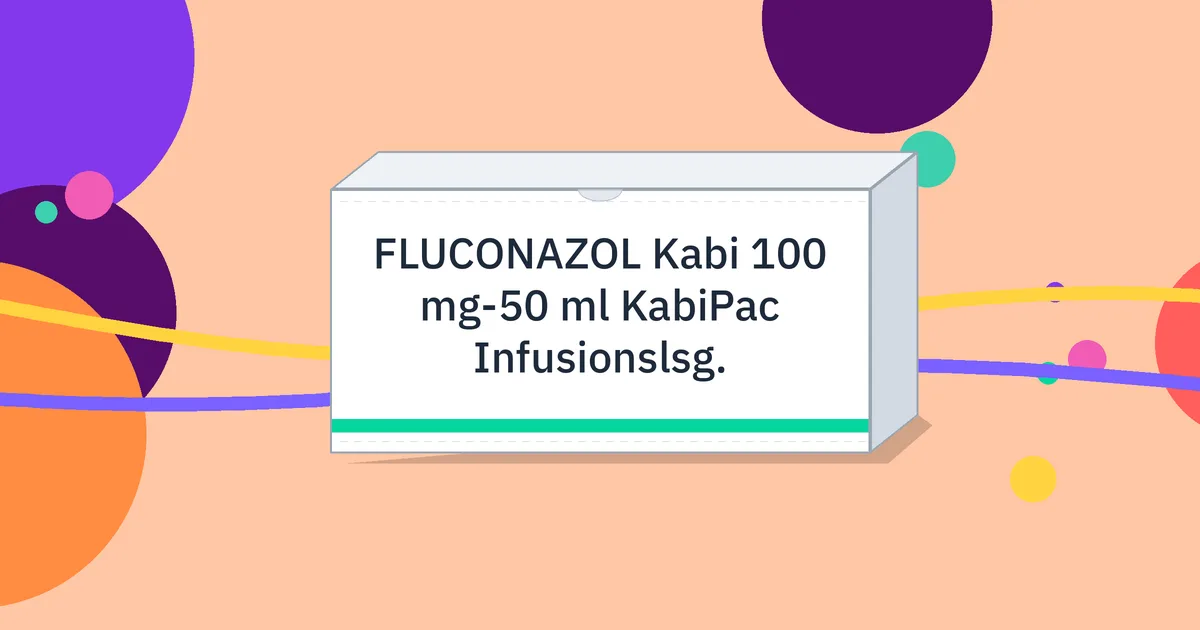 Symbolbild: Packung mit der Aufschrift FLUCONAZOL Kabi 100 mg-50 ml KabiPac Infusionslsg. (PZN 07423548) – Verfügbarkeit und Bezug in Apotheken in Frankfurt am Main