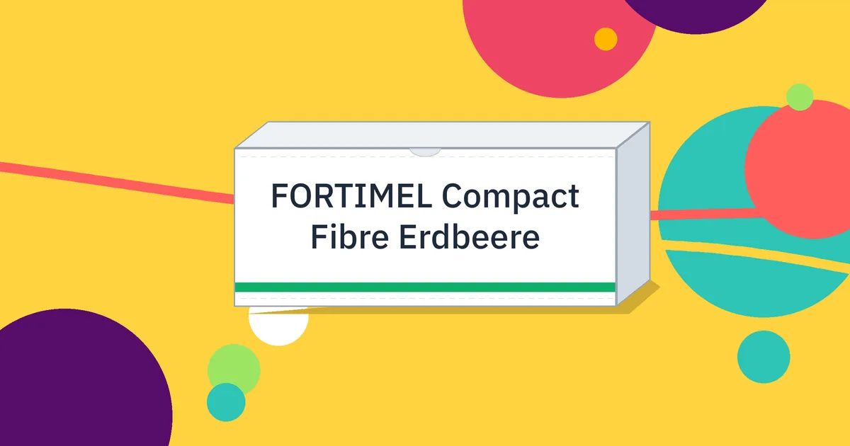 Symbolbild: Packung mit der Aufschrift FORTIMEL Compact Fibre Erdbeere (PZN 11591369) – Verfügbarkeit und Bezug in Apotheken in Frankfurt am Main