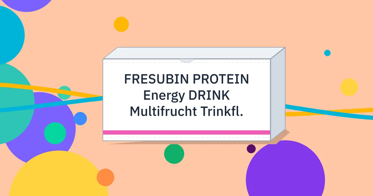 Symbolbild: Packung mit der Aufschrift FRESUBIN PROTEIN Energy DRINK Multifrucht Trinkfl. (PZN 00962779) – Verfügbarkeit und Bezug in Apotheken in Frankfurt am Main
