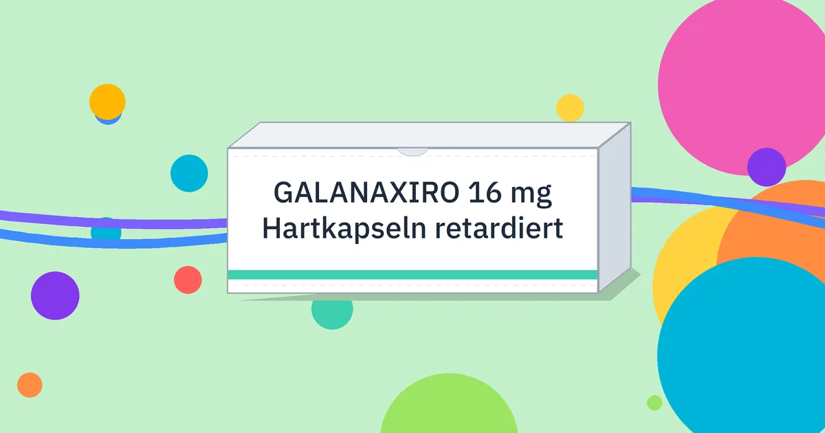 Symbolbild: Packung mit der Aufschrift GALANAXIRO 16 mg Hartkapseln retardiert (PZN 14446395) – Verfügbarkeit und Bezug in Apotheken in Frankfurt am Main