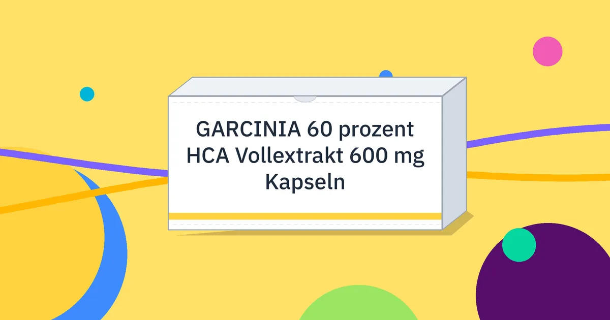 Symbolbild: Packung mit der Aufschrift GARCINIA 60 prozent HCA Vollextrakt 600 mg Kapseln (PZN 11221833) – Verfügbarkeit und Bezug in Apotheken in Frankfurt am Main