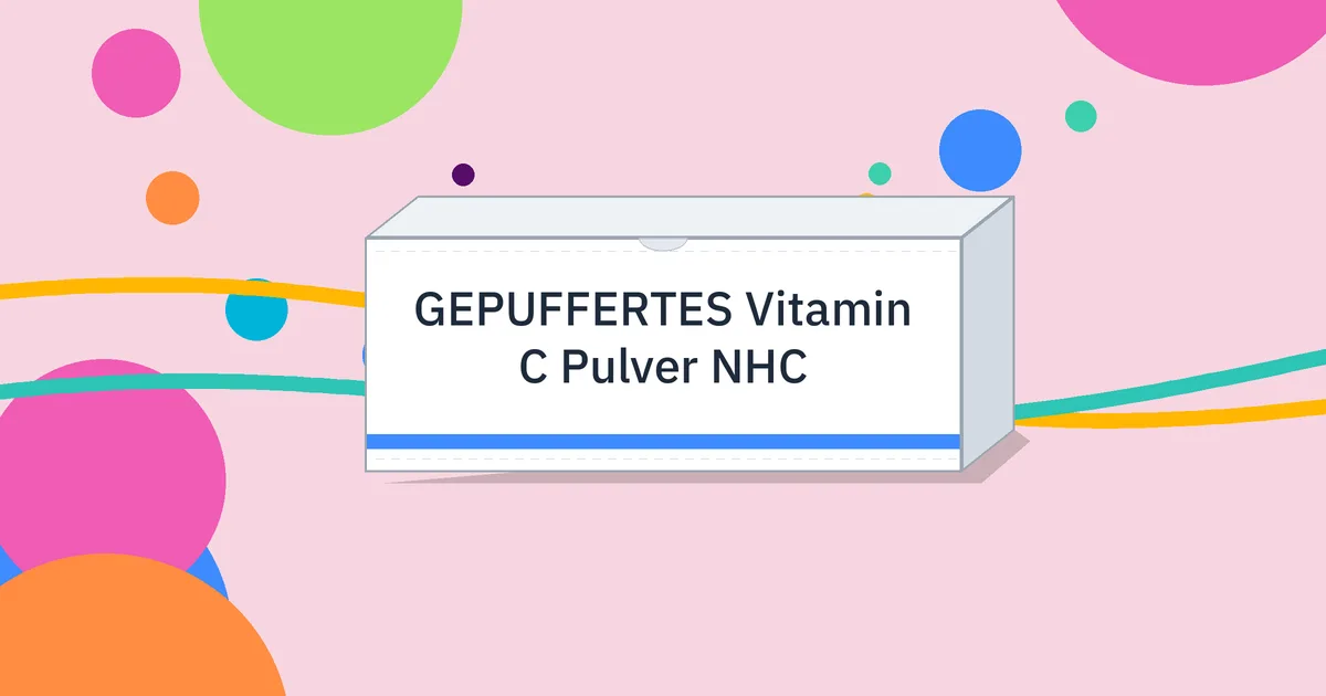 Symbolbild: Packung mit der Aufschrift GEPUFFERTES Vitamin C Pulver NHC (PZN 00765895) – Verfügbarkeit und Bezug in Apotheken in Frankfurt am Main
