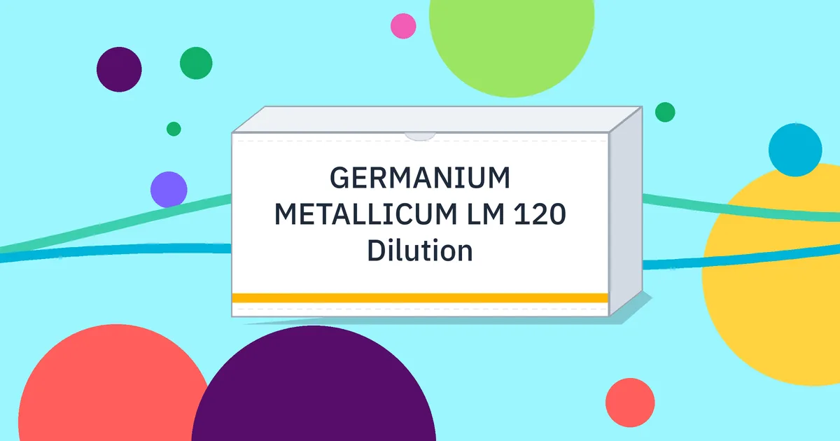 Symbolbild: Packung mit der Aufschrift GERMANIUM METALLICUM LM 120 Dilution (PZN 12877470) – Verfügbarkeit und Bezug in Apotheken in Frankfurt am Main