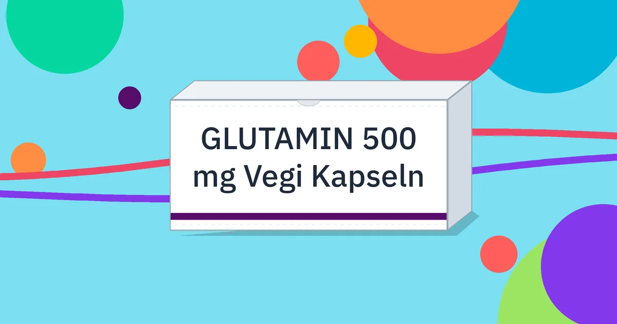 Symbolbild: Packung mit der Aufschrift GLUTAMIN 500 mg Vegi Kapseln (PZN 15245776) – Verfügbarkeit und Bezug in Apotheken in Frankfurt am Main