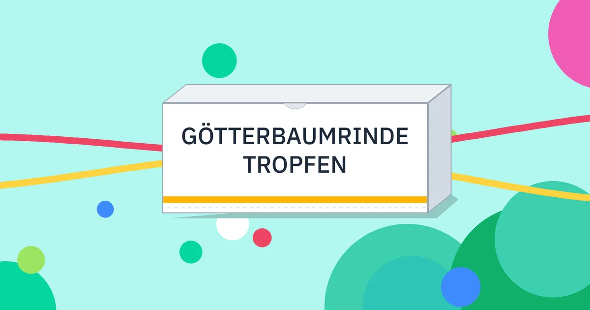 Symbolbild: Packung mit der Aufschrift GÖTTERBAUMRINDE TROPFEN (PZN 14283562) – Verfügbarkeit und Bezug in Apotheken in Frankfurt am Main