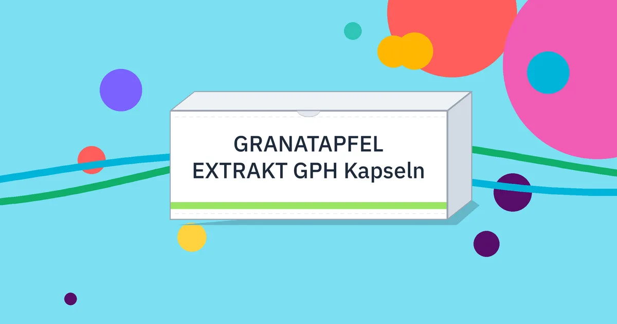 Symbolbild: Packung mit der Aufschrift GRANATAPFEL EXTRAKT GPH Kapseln (PZN 03172799) – Verfügbarkeit und Bezug in Apotheken in Frankfurt am Main
