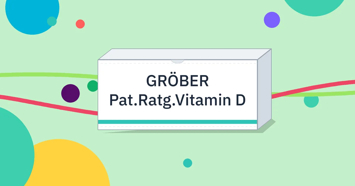 Symbolbild: Packung mit der Aufschrift GRÖBER Pat.Ratg.Vitamin D (PZN 08876387) – Verfügbarkeit und Bezug in Apotheken in Frankfurt am Main