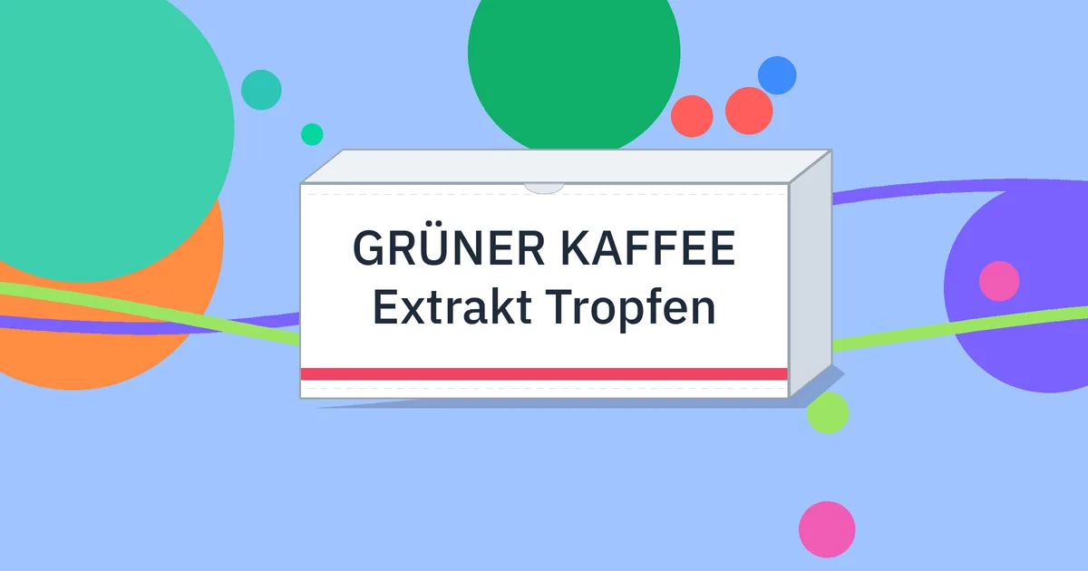 Symbolbild: Packung mit der Aufschrift GRÜNER KAFFEE Extrakt Tropfen (PZN 20211242) – Verfügbarkeit und Bezug in Apotheken in Frankfurt am Main