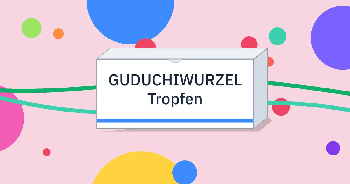 Symbolbild: Packung mit der Aufschrift GUDUCHIWURZEL Tropfen (PZN 19141453) – Verfügbarkeit und Bezug in Apotheken in Frankfurt am Main