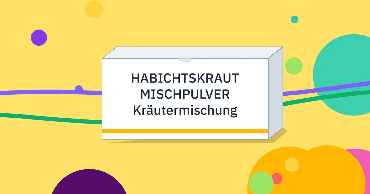Symbolbild: Packung mit der Aufschrift HABICHTSKRAUT MISCHPULVER Kräutermischung (PZN 16325394) – Verfügbarkeit und Bezug in Apotheken in Frankfurt am Main