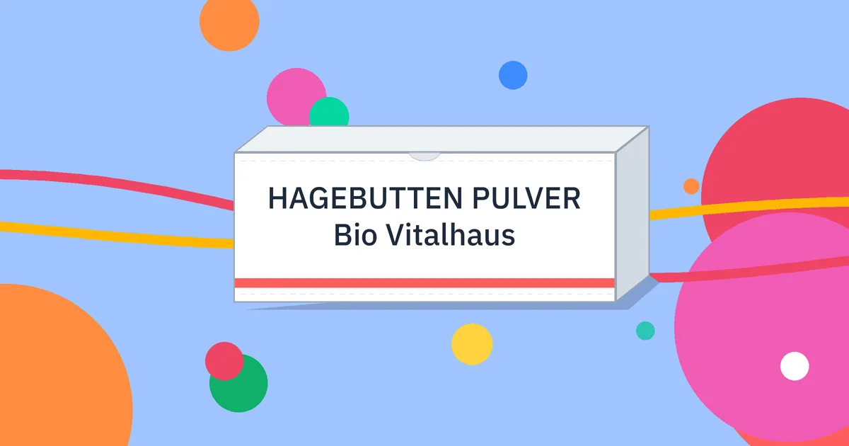 Symbolbild: Packung mit der Aufschrift HAGEBUTTEN PULVER Bio Vitalhaus (PZN 14138104) – Verfügbarkeit und Bezug in Apotheken in Frankfurt am Main