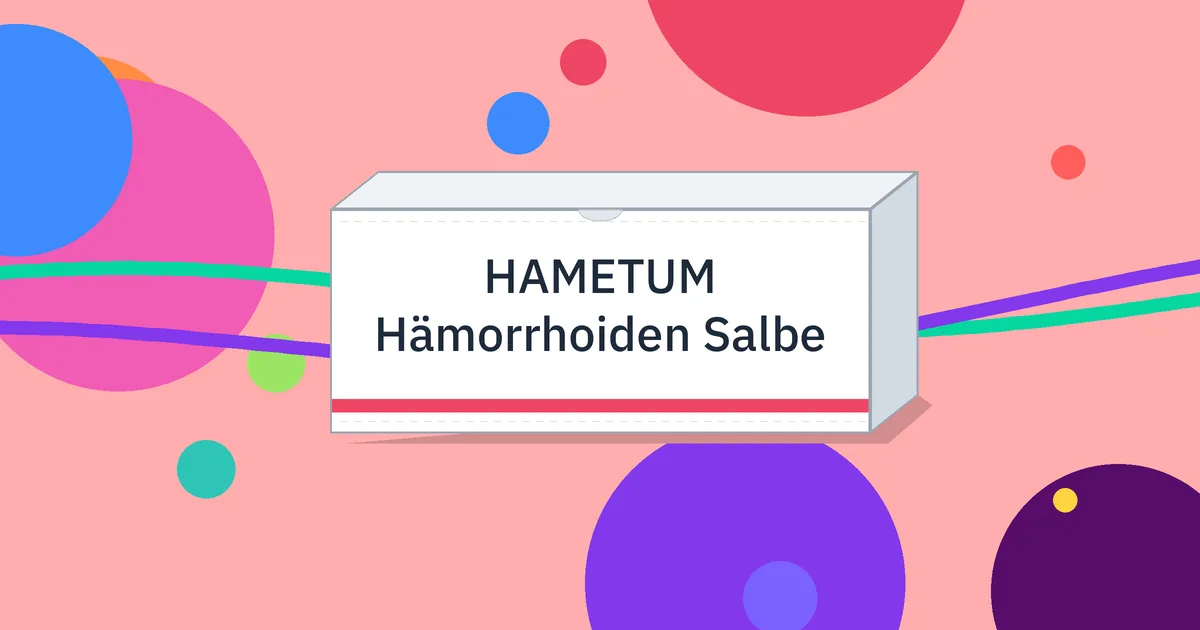 Symbolbild: Packung mit der Aufschrift HAMETUM Hämorrhoiden Salbe (PZN 07579894) – Verfügbarkeit und Bezug in Apotheken in Frankfurt am Main