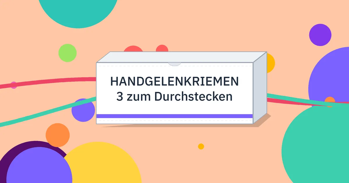Symbolbild: Packung mit der Aufschrift HANDGELENKRIEMEN 3 zum Durchstecken (PZN 04755681) – Verfügbarkeit und Bezug in Apotheken in Frankfurt am Main