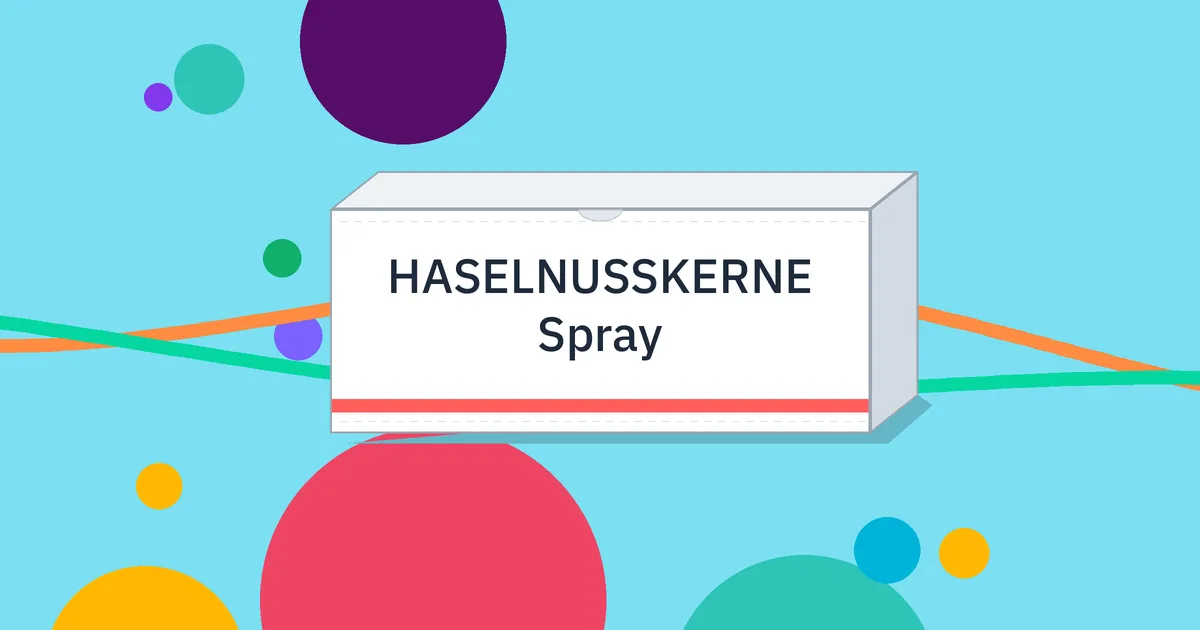 Symbolbild: Packung mit der Aufschrift HASELNUSSKERNE Spray (PZN 19418682) – Verfügbarkeit und Bezug in Apotheken in Frankfurt am Main