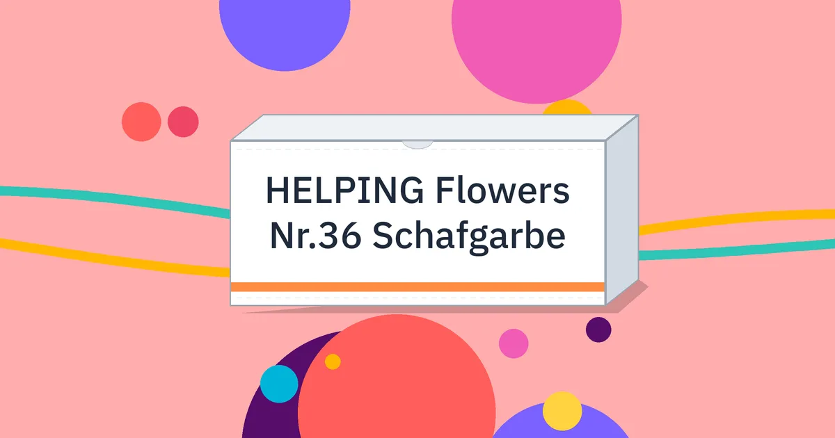 Symbolbild: Packung mit der Aufschrift HELPING Flowers Nr.36 Schafgarbe (PZN 12500009) – Verfügbarkeit und Bezug in Apotheken in Frankfurt am Main