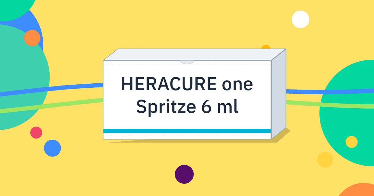 Symbolbild: Packung mit der Aufschrift HERACURE one Spritze 6 ml (PZN 20621767) – Verfügbarkeit und Bezug in Apotheken in Frankfurt am Main
