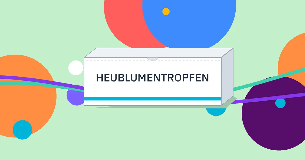 Symbolbild: Packung mit der Aufschrift HEUBLUMENTROPFEN (PZN 11365673) – Verfügbarkeit und Bezug in Apotheken in Frankfurt am Main
