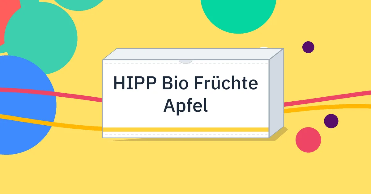 Symbolbild: Packung mit der Aufschrift HIPP Bio Früchte Apfel (PZN 06476436) – Verfügbarkeit und Bezug in Apotheken in Frankfurt am Main