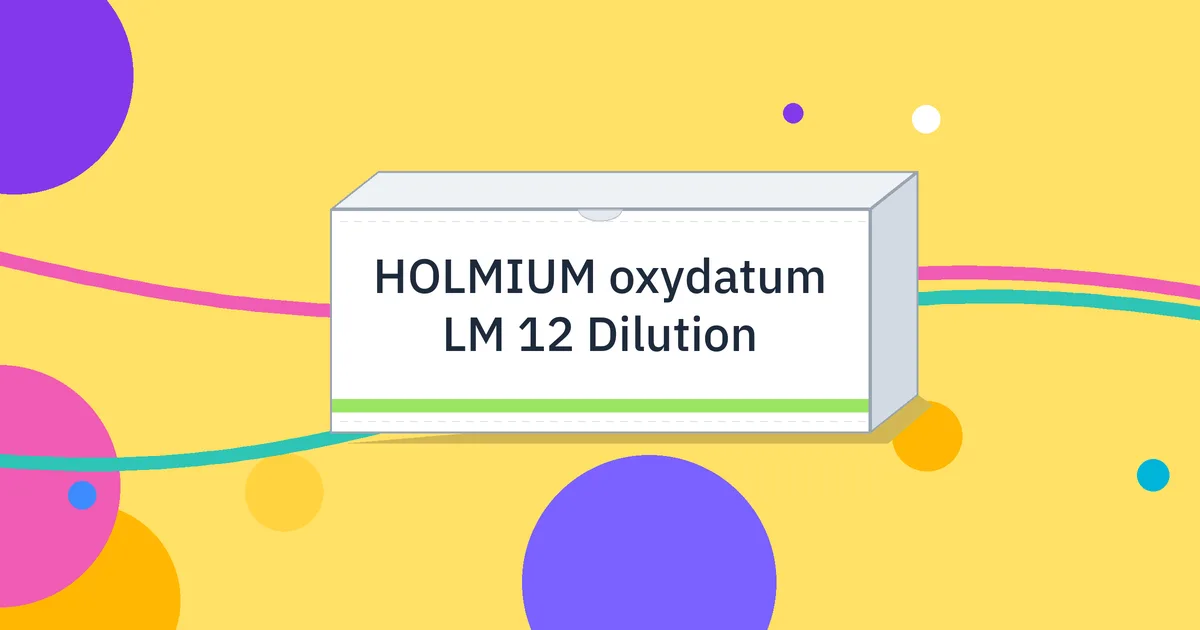 Symbolbild: Packung mit der Aufschrift HOLMIUM oxydatum LM 12 Dilution (PZN 13554881) – Verfügbarkeit und Bezug in Apotheken in Frankfurt am Main